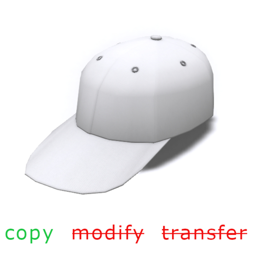 Second Life Marketplace White Cap